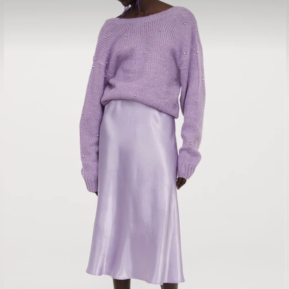 Zenana Outfitters | Skirts | New Iced Lilac Purple Metallic Liquid ...